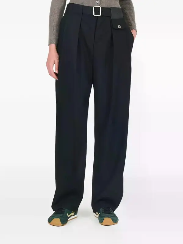 Loewe Pleated Belted Pants - Black