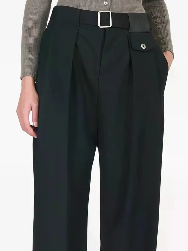 Loewe Pleated Belted Pants - Black