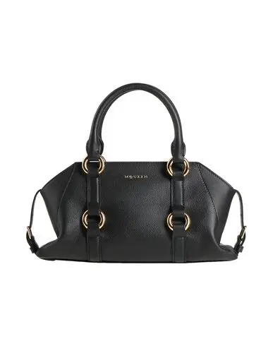 Alexander McQueen Pebbled Leather Tote Handbag - Black