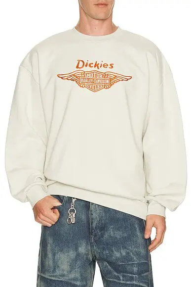 Dickies X Harley Davidson Graphic Logo Sweatshirt - Bone