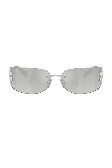 Miu Miu Rectangular Sunglasses - Silver