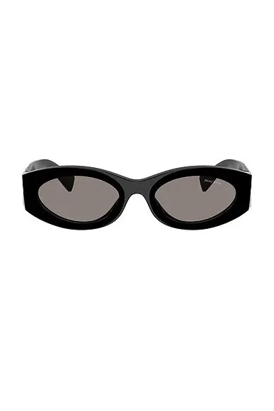 Miu Miu Oval Sunglasses - Black