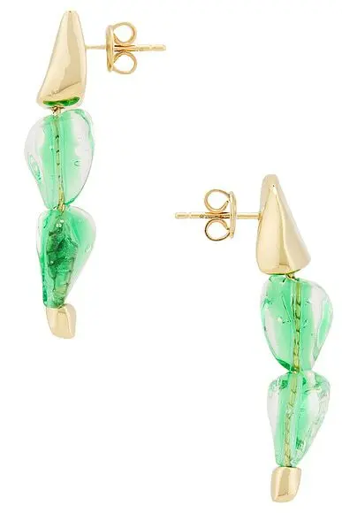 Bottega Veneta Gold-tone Drop Earrings With Crystal Embellishments