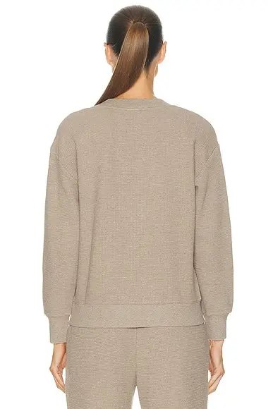 NEGATIVE UNDERWEAR Waffle Knit Deep V Pullover - Mink