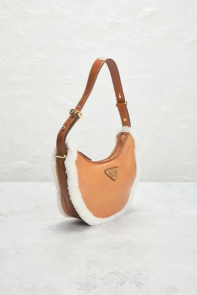 Prada Shearling Arque Shoulder Bag