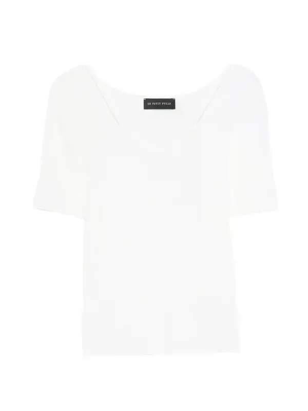 LE PETIT PULLE Double-strap Ribbed-knit T-shirt - White