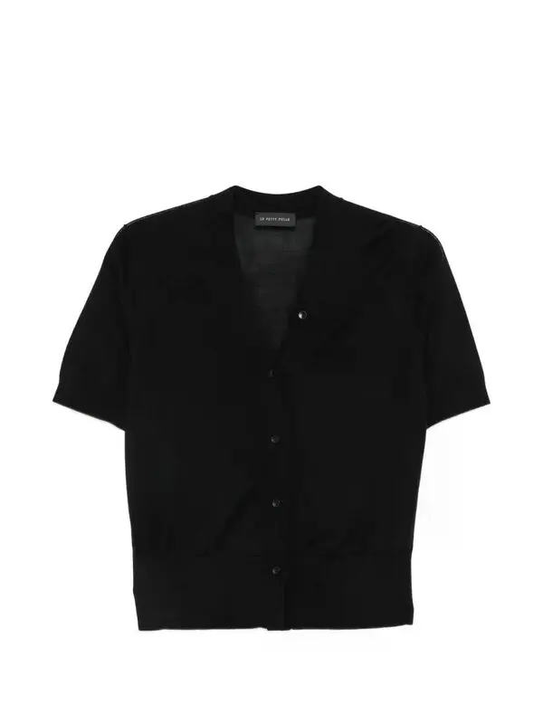LE PETIT PULLE Short-sleeve V-neck Cardigan