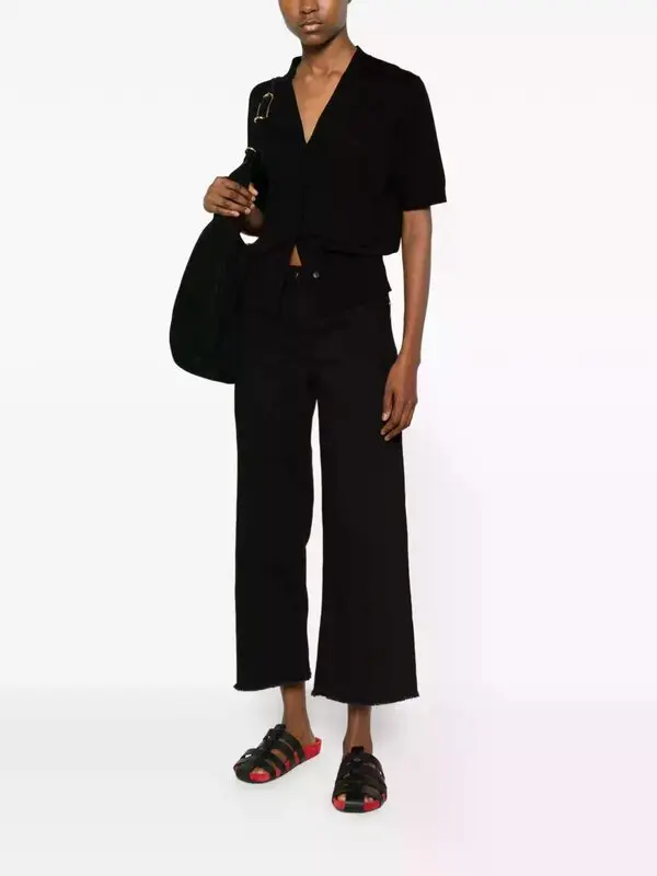 LE PETIT PULLE Short-sleeve V-neck Cardigan