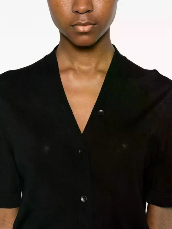 LE PETIT PULLE Short-sleeve V-neck Cardigan