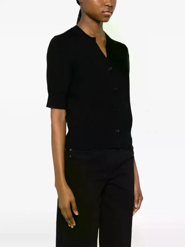 LE PETIT PULLE Short-sleeve Button-up Cardigan