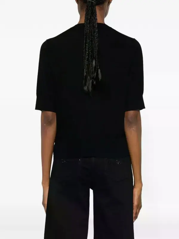 LE PETIT PULLE Short-sleeve Button-up Cardigan