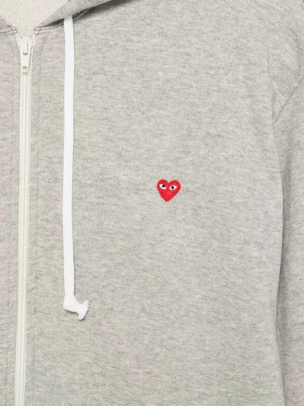 Comme Des Garçons Play Heart-patch Hoodie - Grey