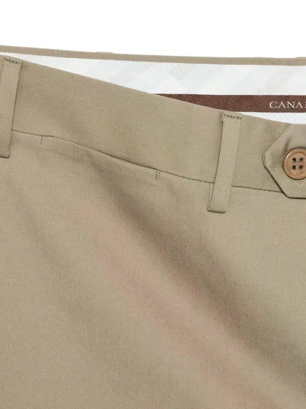 Canali Pressed-crease Straight-leg Trousers - Neutrals