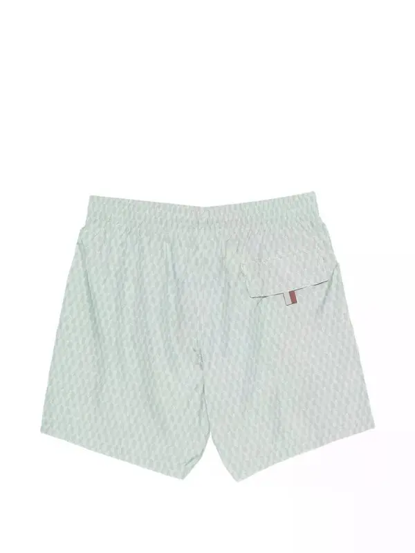 Canali Geometric-print Drawstring Swim Shorts