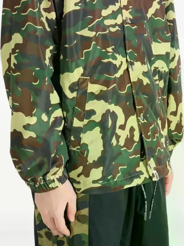 A BATHING APE Camouflage-print Jacket With Logo Patch - Green