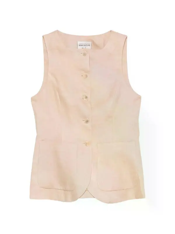 SEMICOUTURE Button-up Waistcoat - Neutrals