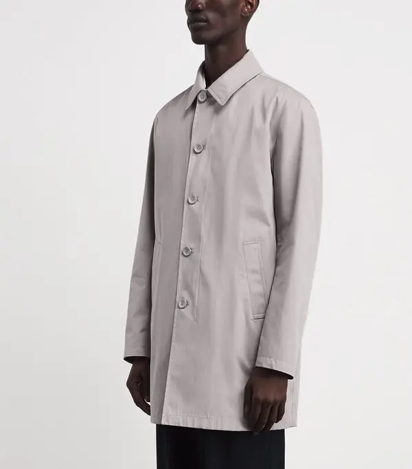 Herno Cotton Twill Overcoat - Grey