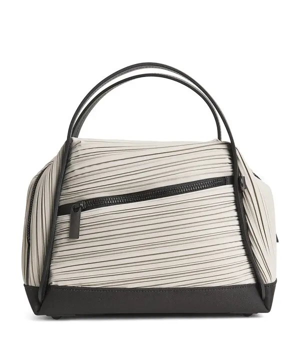 Issey Miyake Bias Pleats Top Handle Bag - Grey