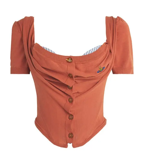 VIVIENNE WESTWOOD Wool-silk Corset-panel Bea Cardigan - Orange
