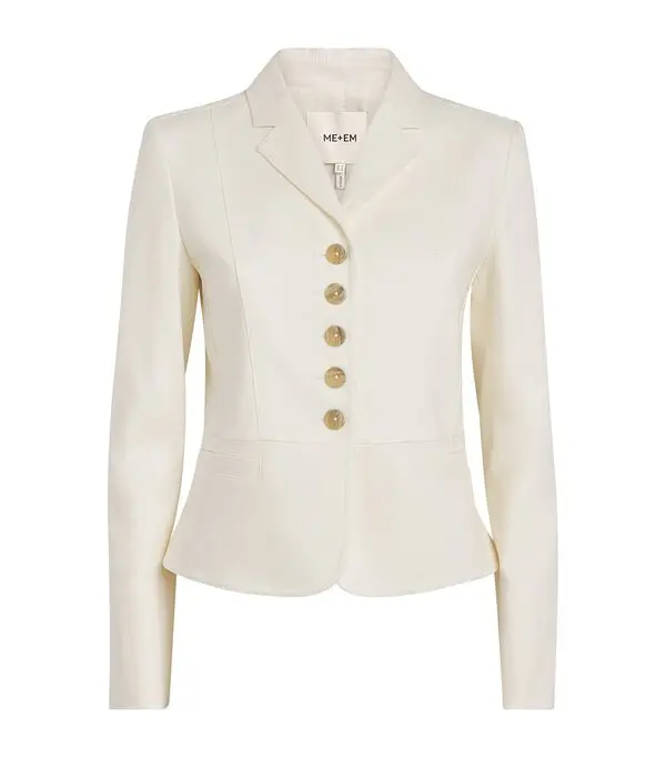 ME+EM Fitted Cropped Jacket - White