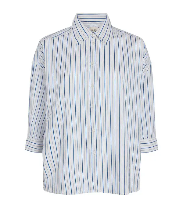 ME+EM Cotton-blend Voile Stripe Shirt