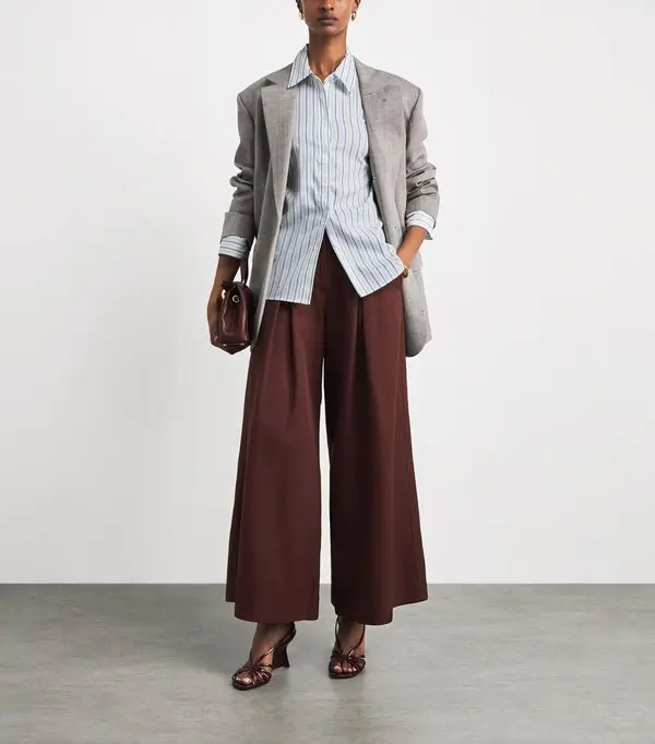 ME+EM Cotton-blend Voile Stripe Shirt
