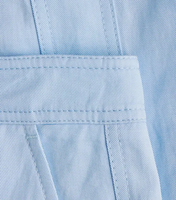 ME+EM Straight Cropped Linen-blend Trousers - Blue