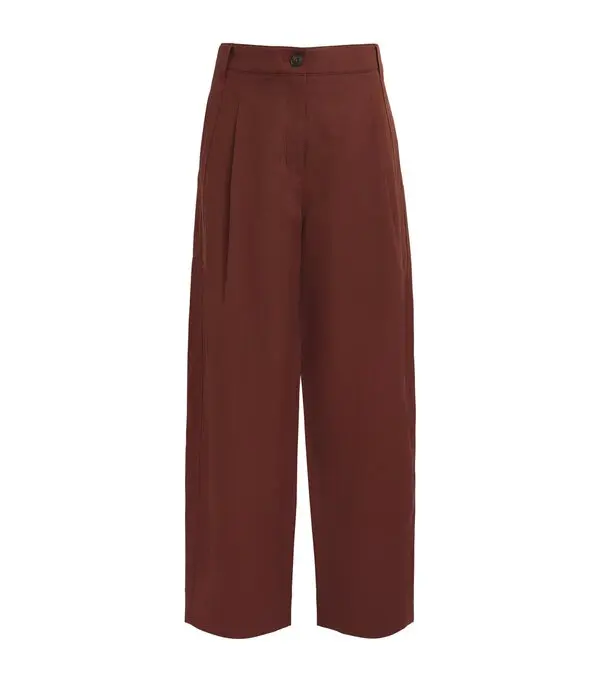 ME+EM Linen-blend Tapered Trousers - Brown