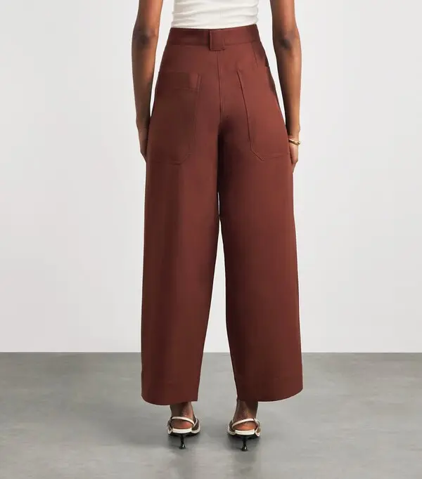 ME+EM Linen-blend Tapered Trousers - Brown