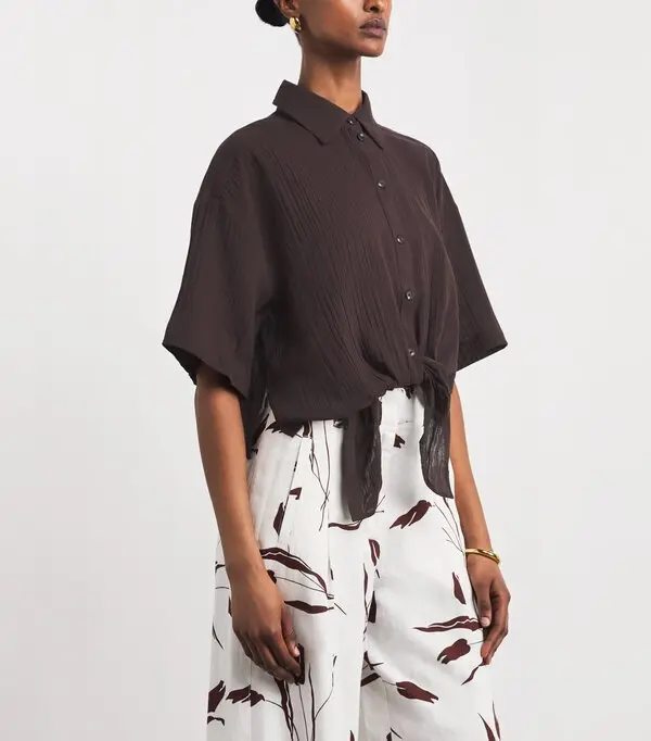 ME+EM Cotton Tie-front Shirt