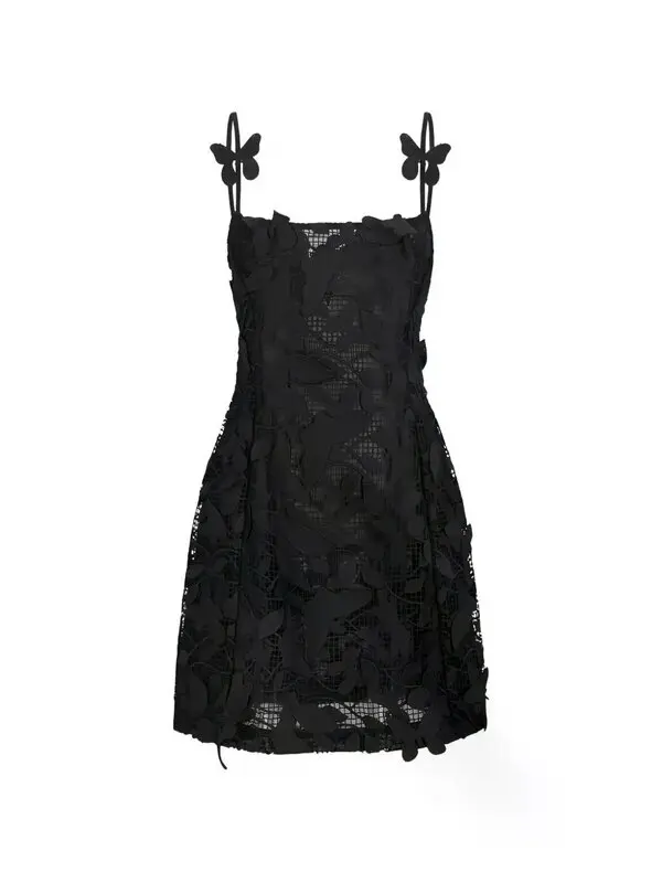 Blumarine Butterfly-appliqué Macramé Lace A-line Dress