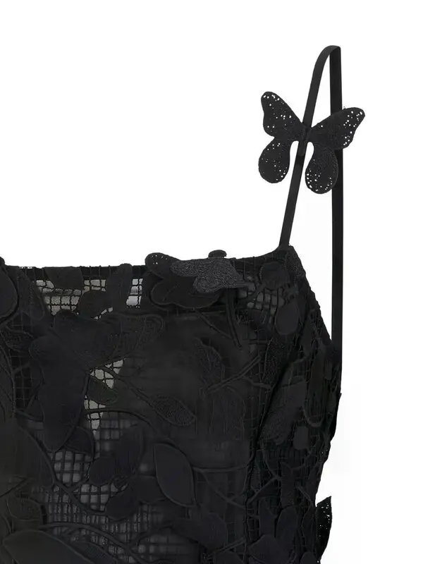Blumarine Butterfly-appliqué Macramé Lace A-line Dress