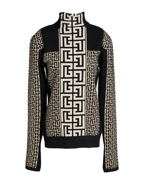 Balmain Jacquard Knit Turtleneck Top