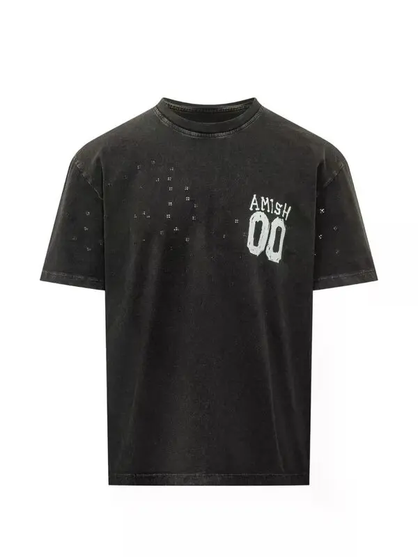 AMISH SUPPLIES Distressed Logo-print T-shirt