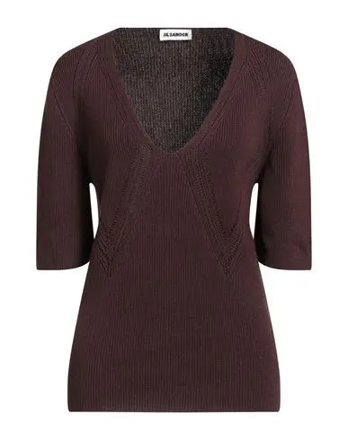 JIL SANDER Knitted Top - Chocolate Brown