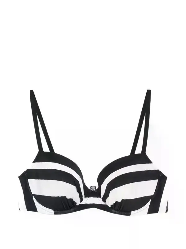 MARYAN MEHLHORN Striped Underwired Bikini Top - Black