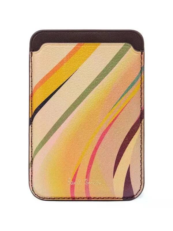 Paul Smith Magsafe Swirl-print Iphone Cardholder - Neutrals