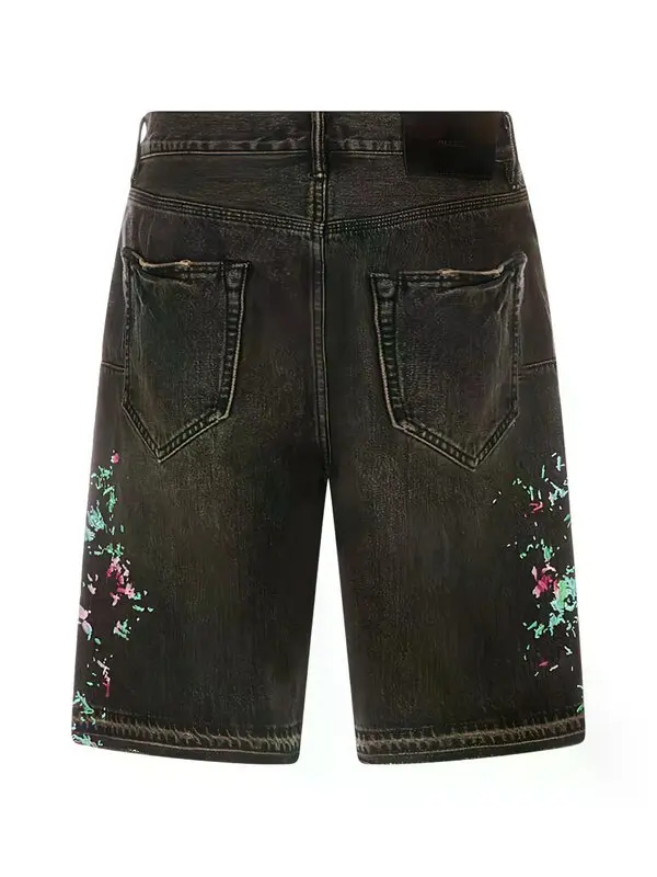 PURPLE BRAND Paint-splatter Denim Shorts
