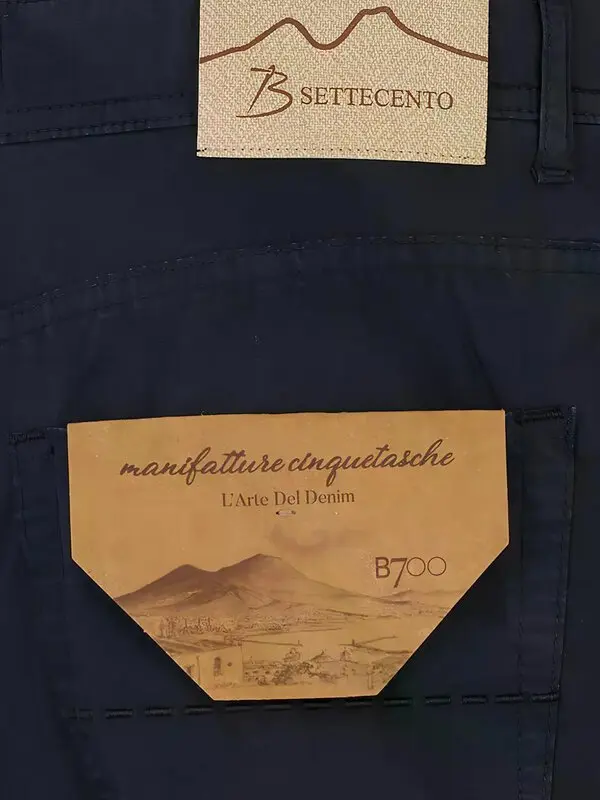 B SETTECENTO Logo-patch Five-pocket Trousers