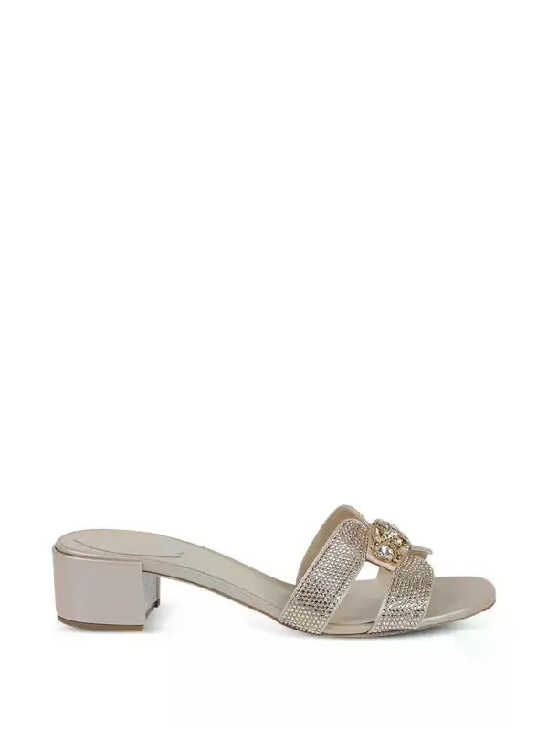 Rene Caovilla Crystal-embellished Block Heel Sandals