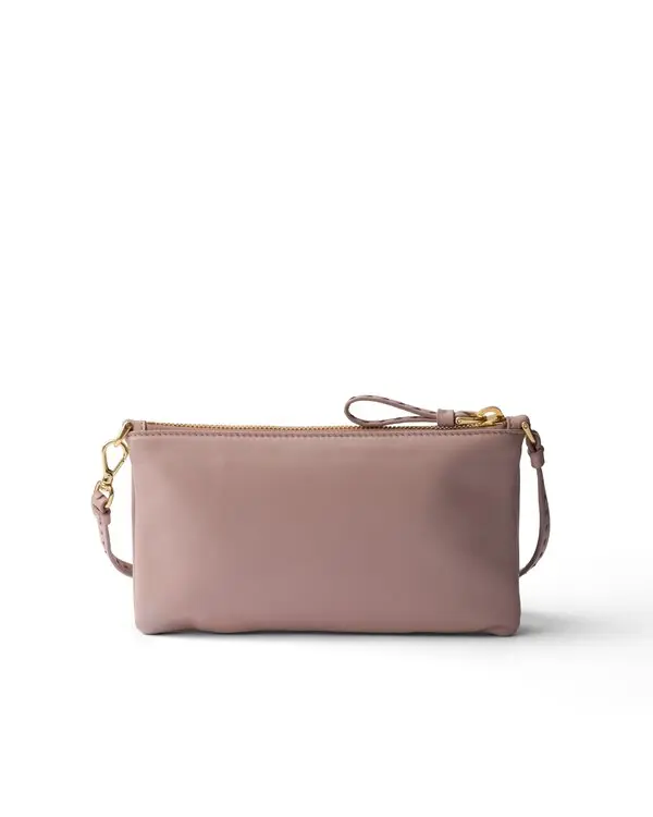 Prada Nappa Leather Zipper Pouch With Card Slots And Strap