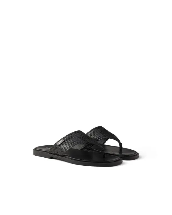 Prada Leather Thong Sandals