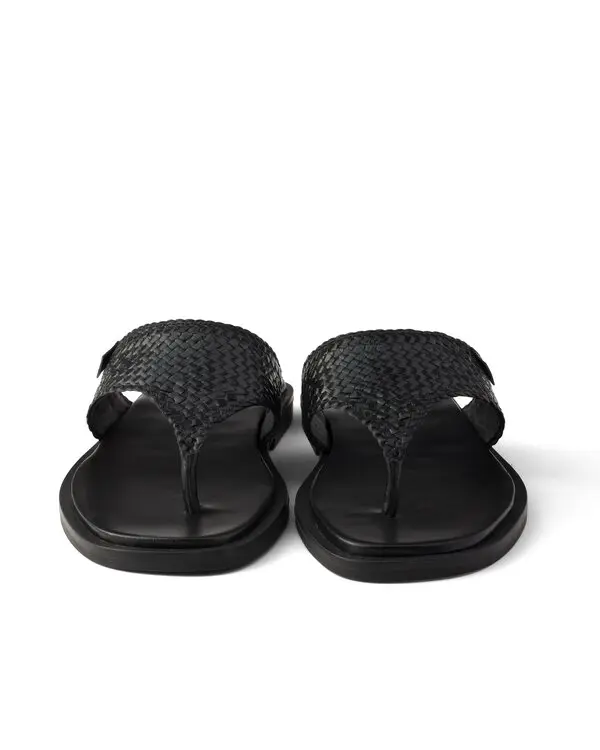 Prada Leather Thong Sandals