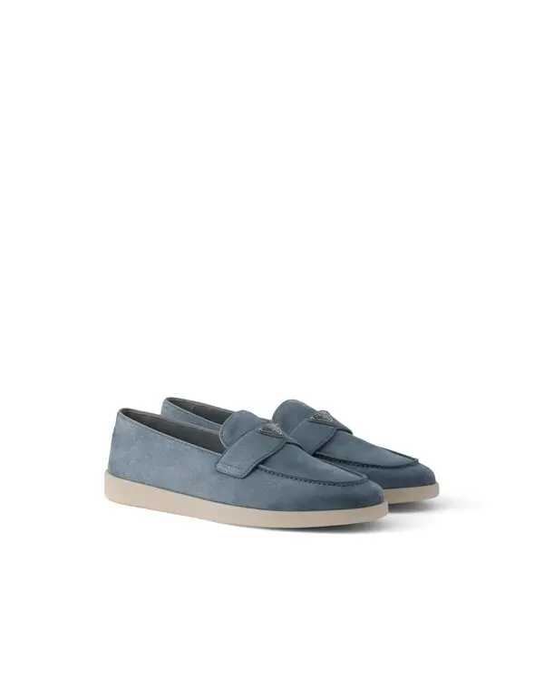 Prada Suede Loafers - Denim