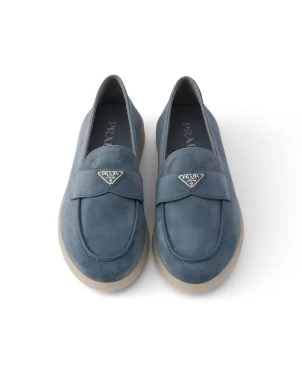 Prada Suede Loafers - Denim
