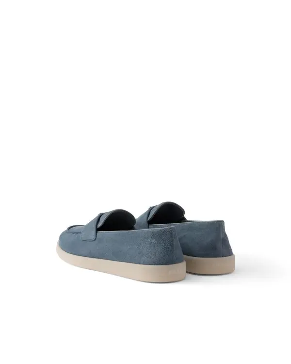 Prada Suede Loafers - Denim