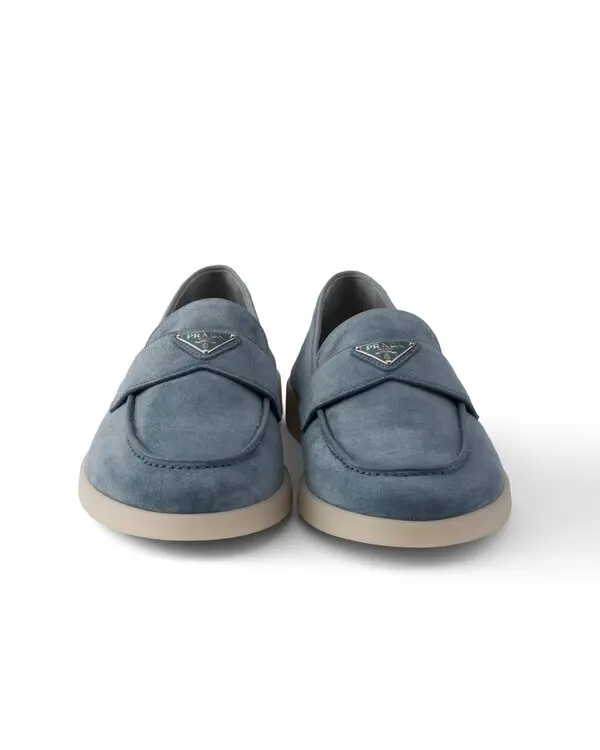 Prada Suede Loafers - Denim