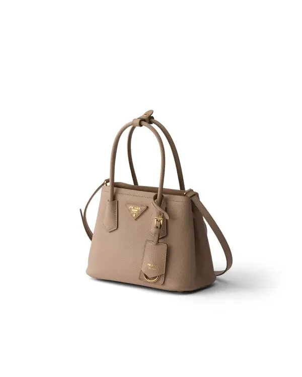 Prada Double Saffiano Leather Mini-bag - Cameo