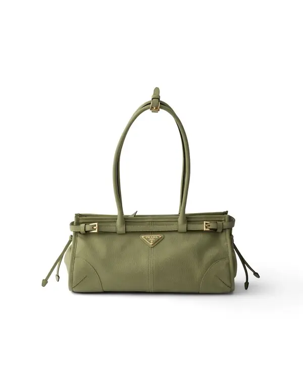 Prada Medium Nubuck Leather Handbag - Agave