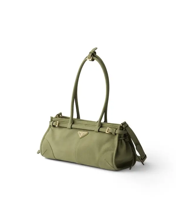 Prada Medium Nubuck Leather Handbag - Agave